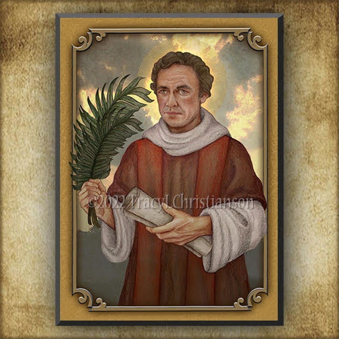 St. Cyriacus Wood Plaque/icon& Holy Card Gift Set, Catholic Patron for ...