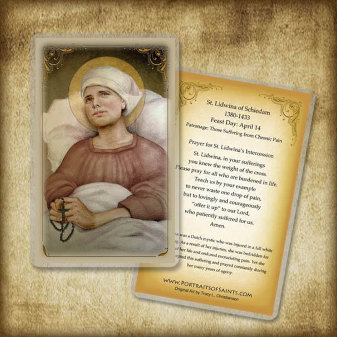 St. Lidwina of Schiedam Holy Card, Patron of Multiple Sclerosis Suffers ...