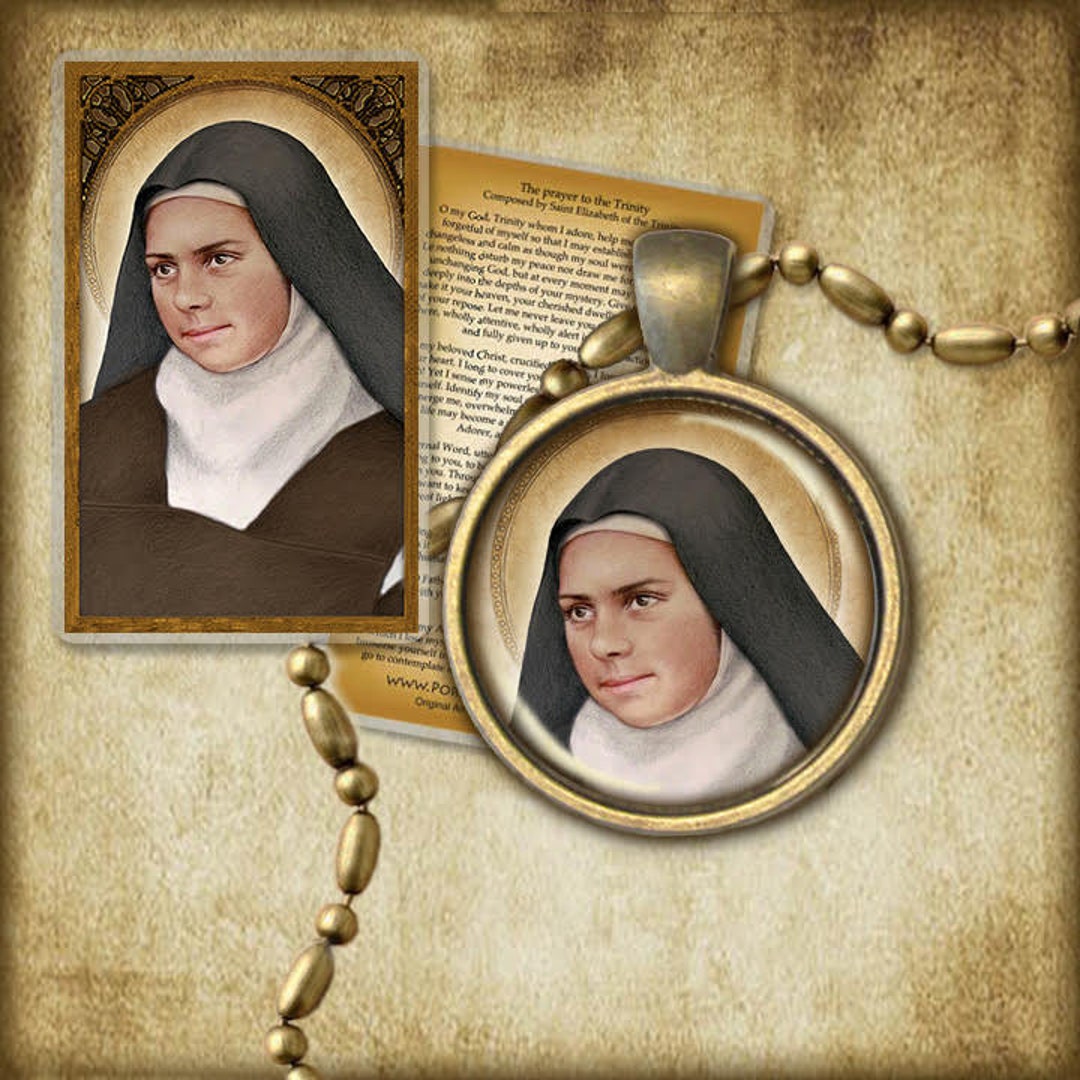 St. Elizabeth of the Trinity Pendant and Holy Card GIFT SET, Catholic ...