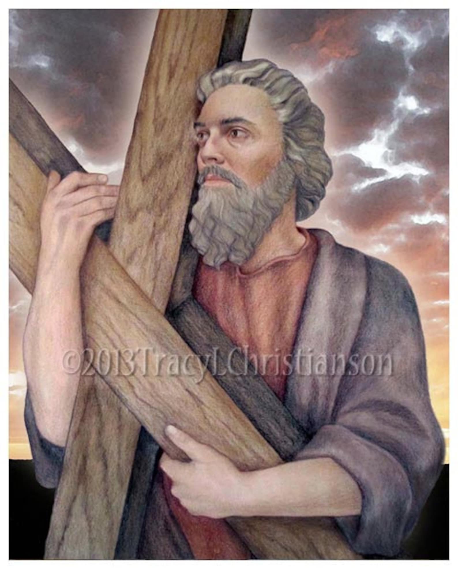 St. Andrew the Apostle Art Print, Catholic Patron Saint - Etsy