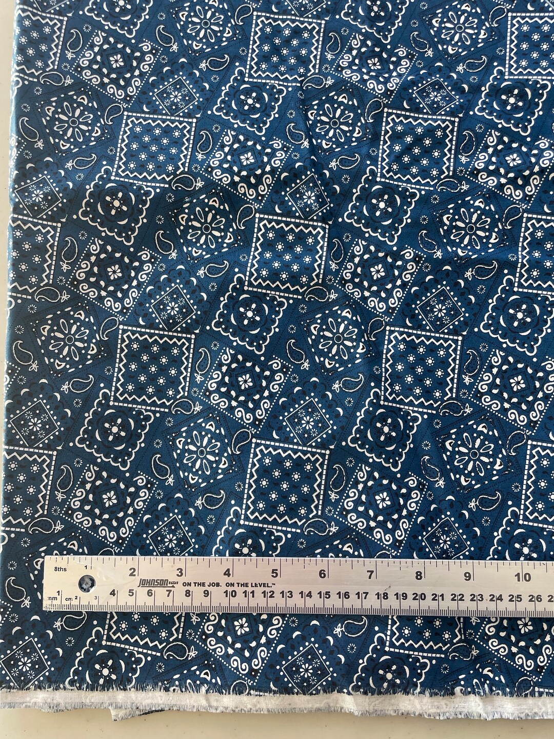 Bulk Fabric - Blue Paisley Banadana Print Quilting Cotton - 5yrds Total ...