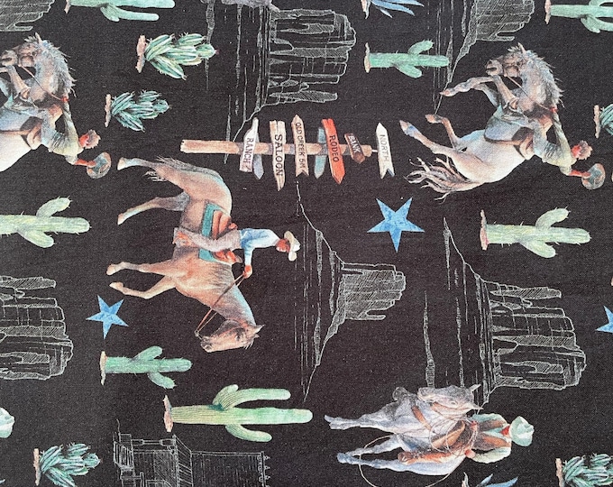 Bulk Fabric Blue Western Cowboy Flannel 1.5yrds Total Western Fabric ...