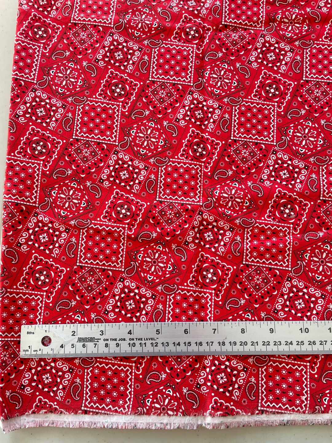 Bulk Fabric - Red Paisley Banadana Print Quilting Cotton - 4yrds Total ...