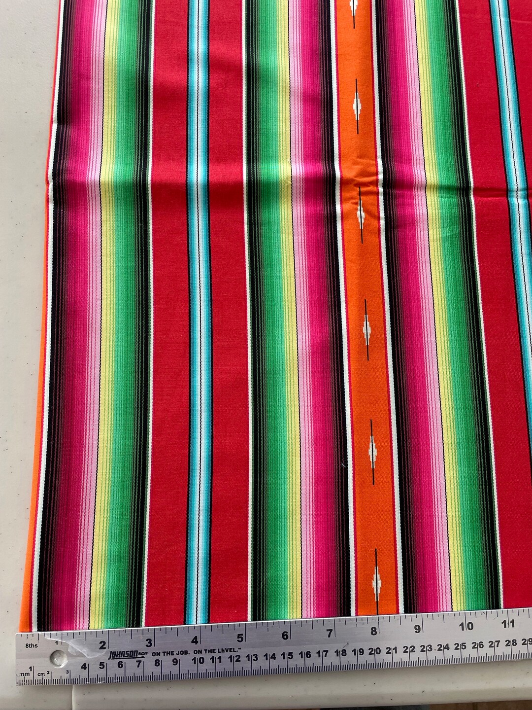 Bulk Fabric - Red Orange Serape Print Quilting Cotton - 60 Inches Total ...