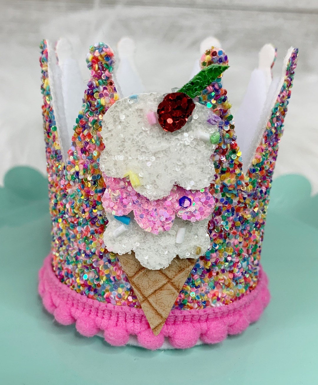 Ice Cream Birthday Crown . Princess Birthday. Girls Birthday Crown ...