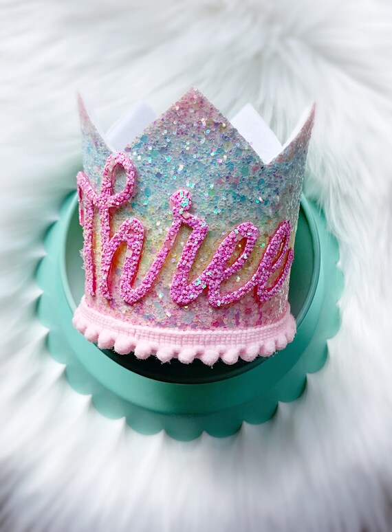 Three Birthday Crown. Birthday Hat. Rose 3rd Birthday Crown . - Etsy