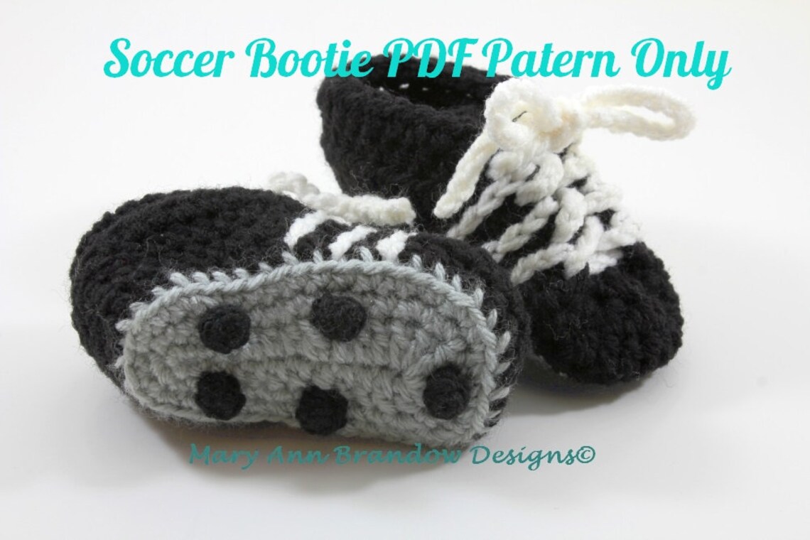 Soccer Cleat Baby Booties PDF Crochet Pattern,4 Sizes,0-12mo,diy,pdf ...