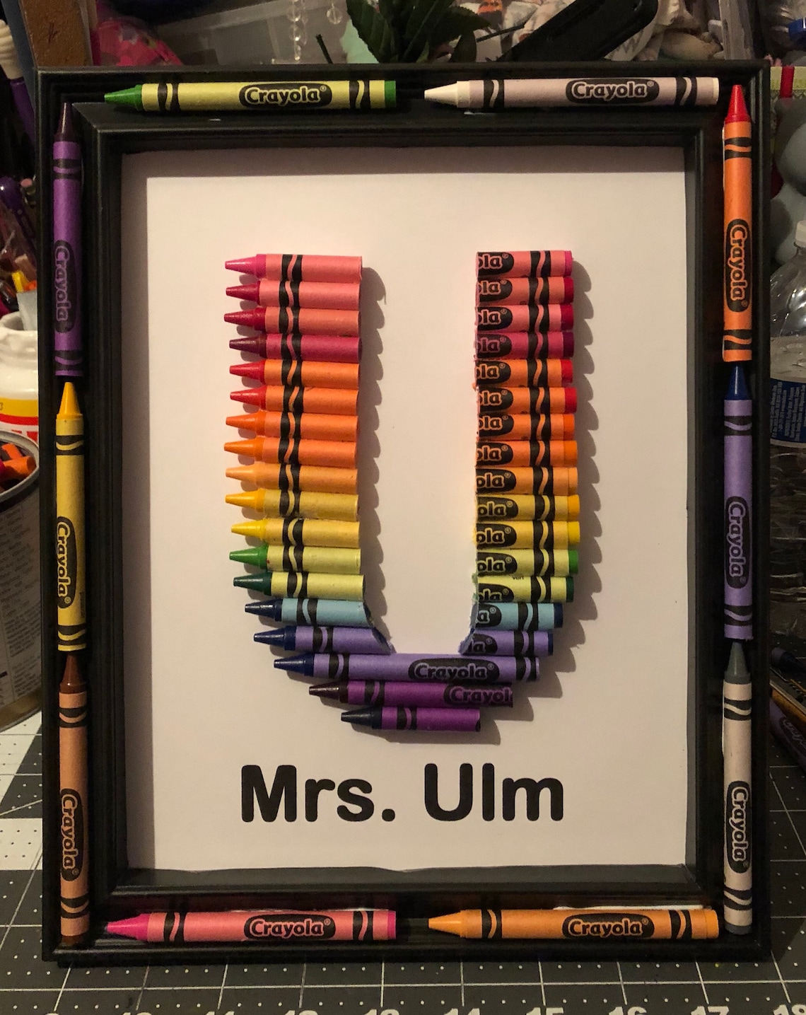 Crayon Letter Frame Teacher Appreciation Gift | Etsy