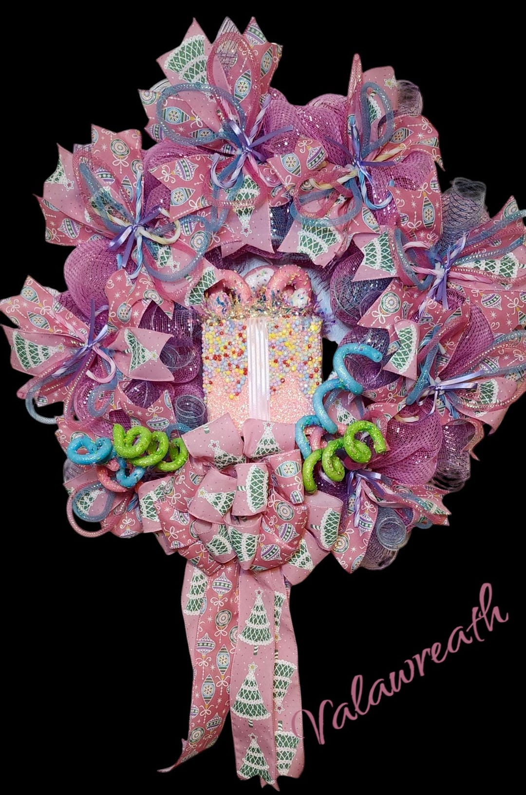 Candyland Decomesh and Ribbon Christmas/holiday Wreath - Etsy