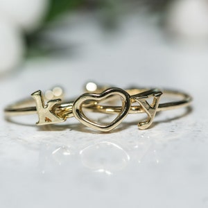 Letter Ring Love Ring Alphabet Ring Name Ring Custom - Etsy