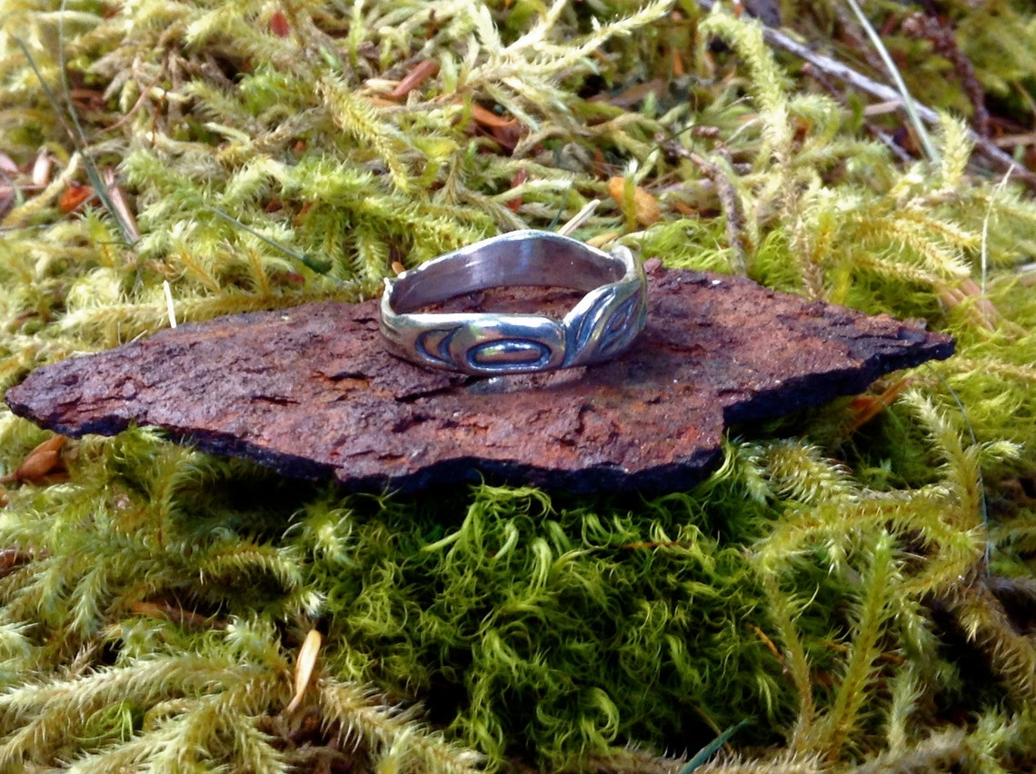 Raven Ring Alaskan Native Style Sterling Cast in up Cycled - Etsy