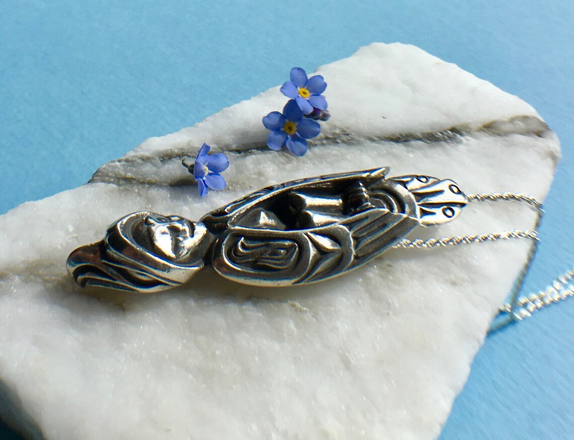 Alaskan Native Style Hawk Amulet Necklace Cast in Eco - Etsy