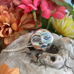 Full Moon Alaskan Native Style Amulet Pendant on 18" Sterling Chain ...