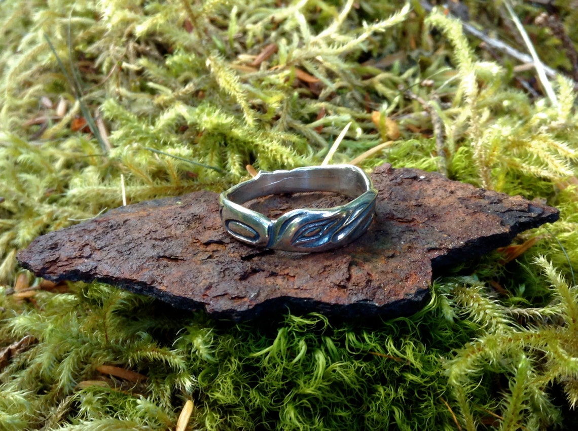 Raven Ring Alaskan Native Style Sterling Cast in up Cycled - Etsy