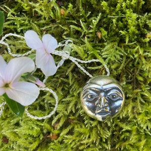 Full Moon Alaskan Native Style Amulet Pendant on 18" Sterling Chain ...