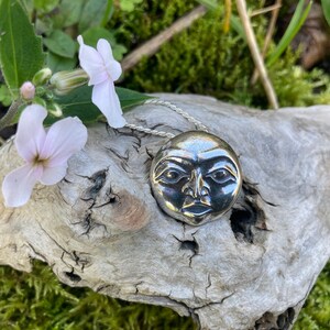 Full Moon Alaskan Native Style Amulet Pendant on 18" Sterling Chain ...