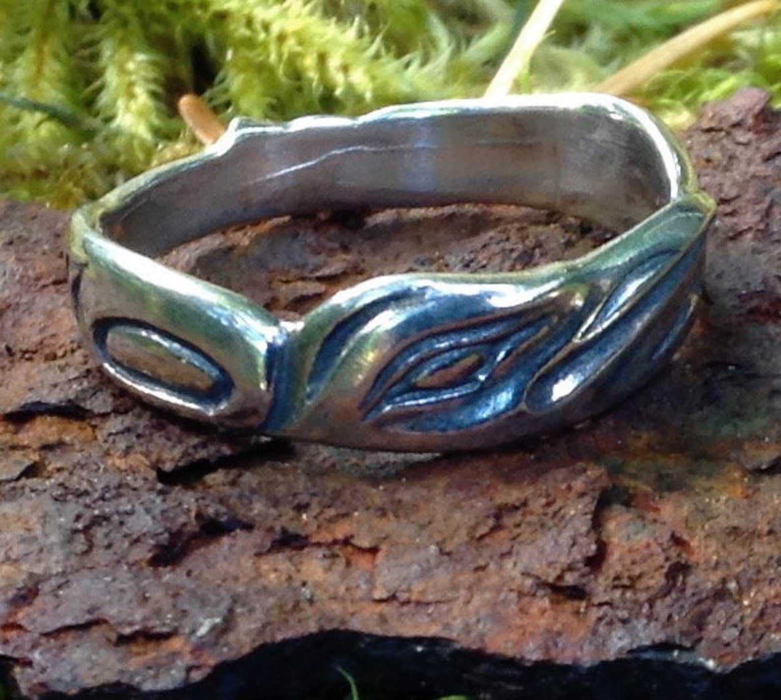 Raven Ring Alaskan Native Style Sterling Cast in up Cycled - Etsy