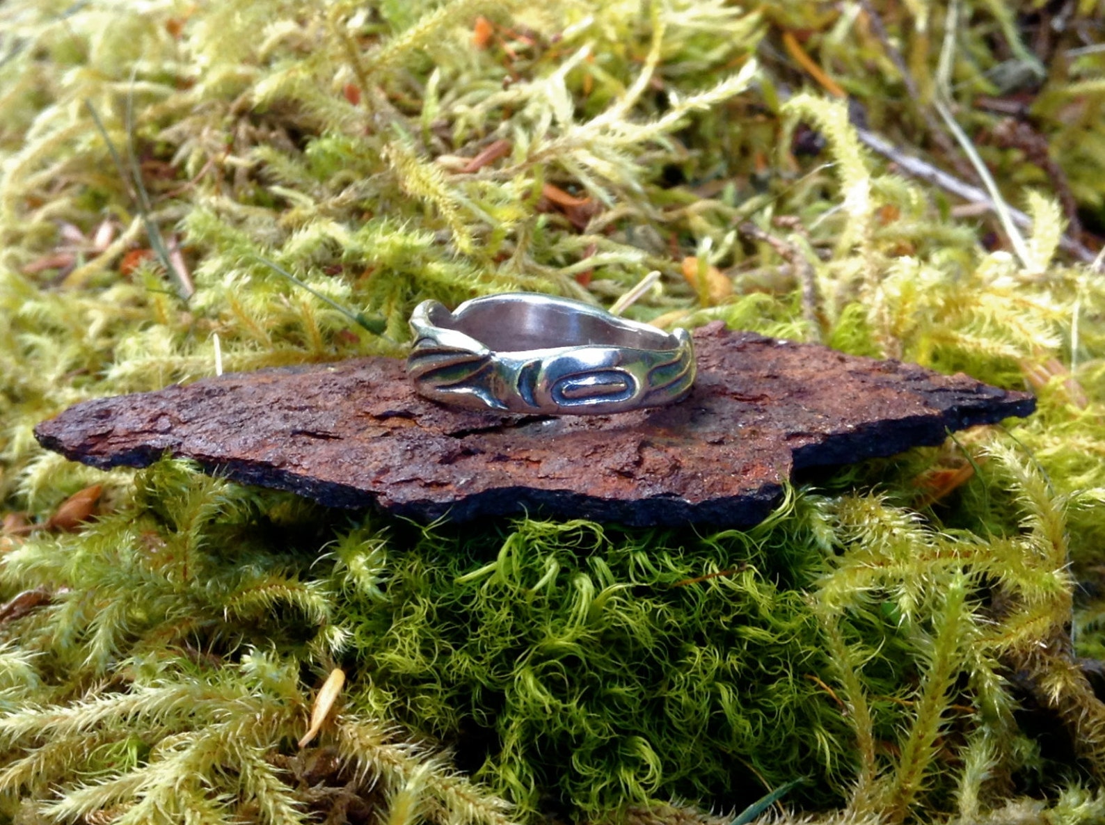 Raven Ring Alaskan Native Style Sterling Cast in up Cycled - Etsy
