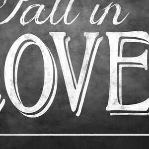 Printed Fall Decor Autumn Decorations Fall in Love Chalkboard Printed ...