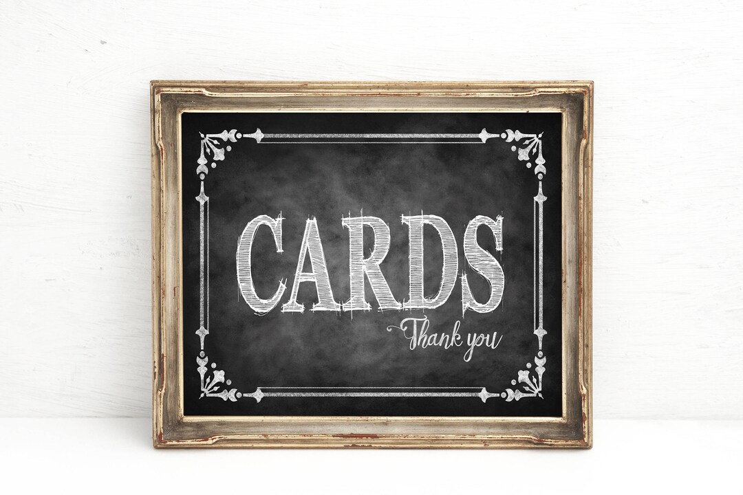 Cards Sign PRINTED Party Decor, Retirement Party Decor, Birthday ...