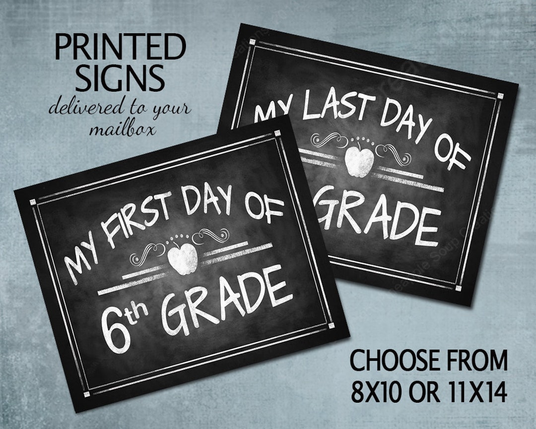 CLEARANCE SALE Back to School Sign PRINTED 6th Grade Sign - Etsy