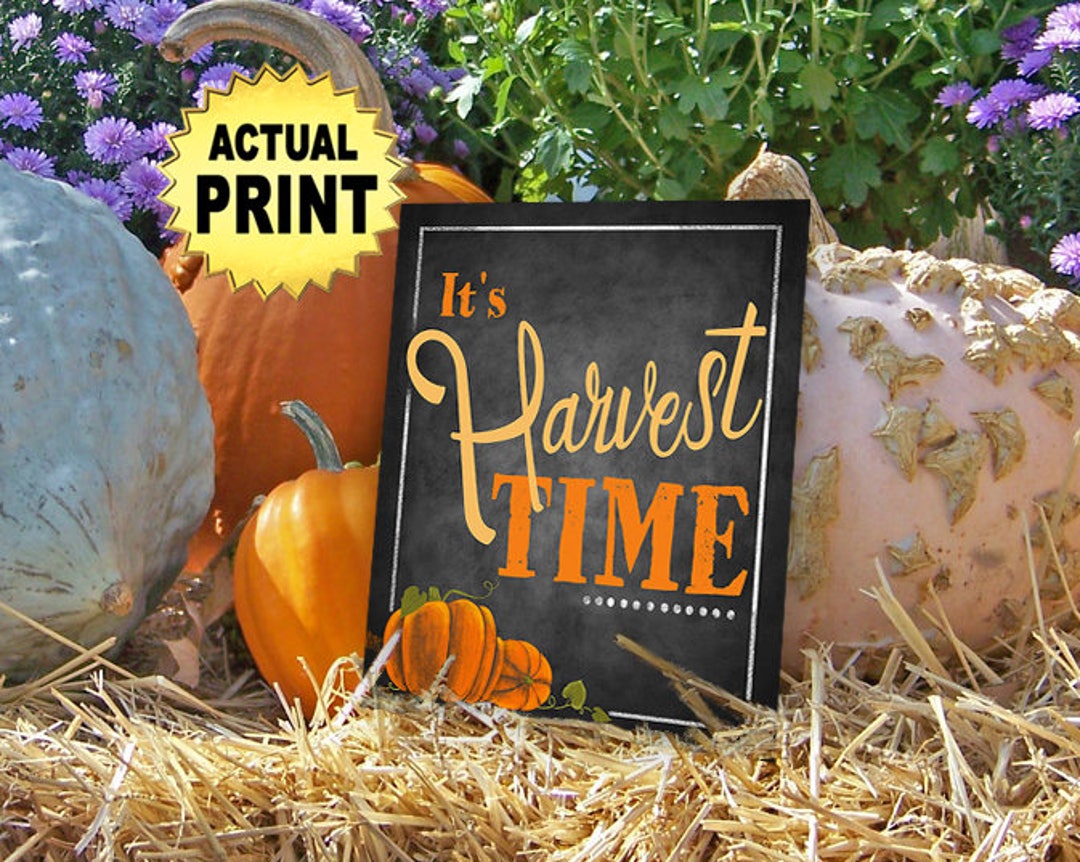 Fall Home Decor PRINTED It's Harvest Time Chalkboard Sign, Art Print ...