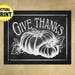 Thanksgiving Decor Give Thanks Sign Chalkboard Wall Art - Etsy