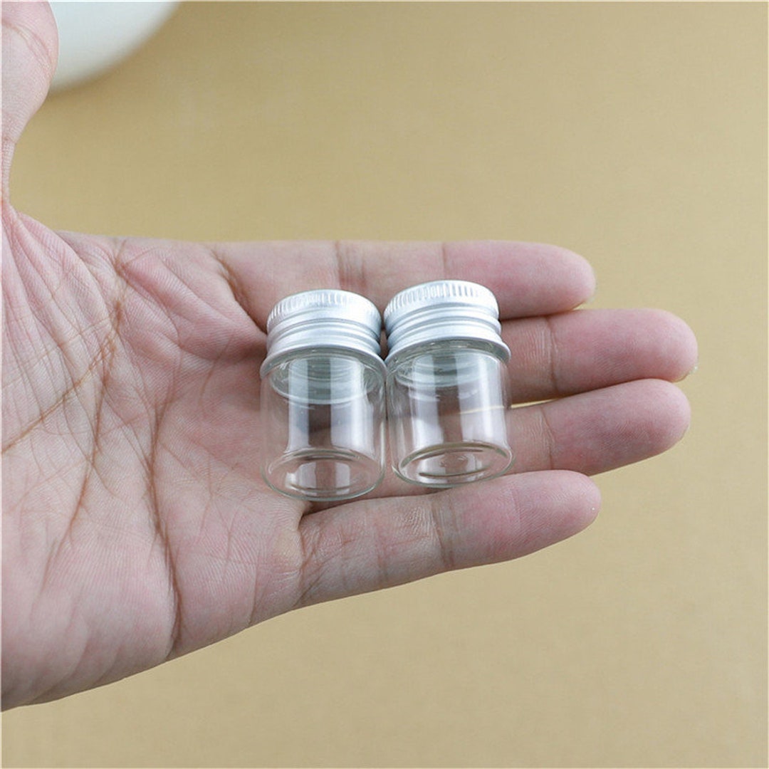 22*30mm 5ml Small Glass Bottles Test Tube Silver Screw Cap Storage ...