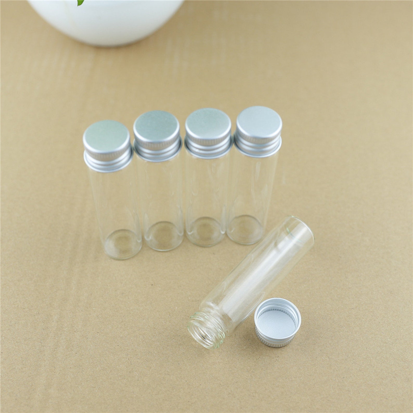 2280mm 20ml Small Glass Bottles Test Tube Silver Screw Cap - Etsy