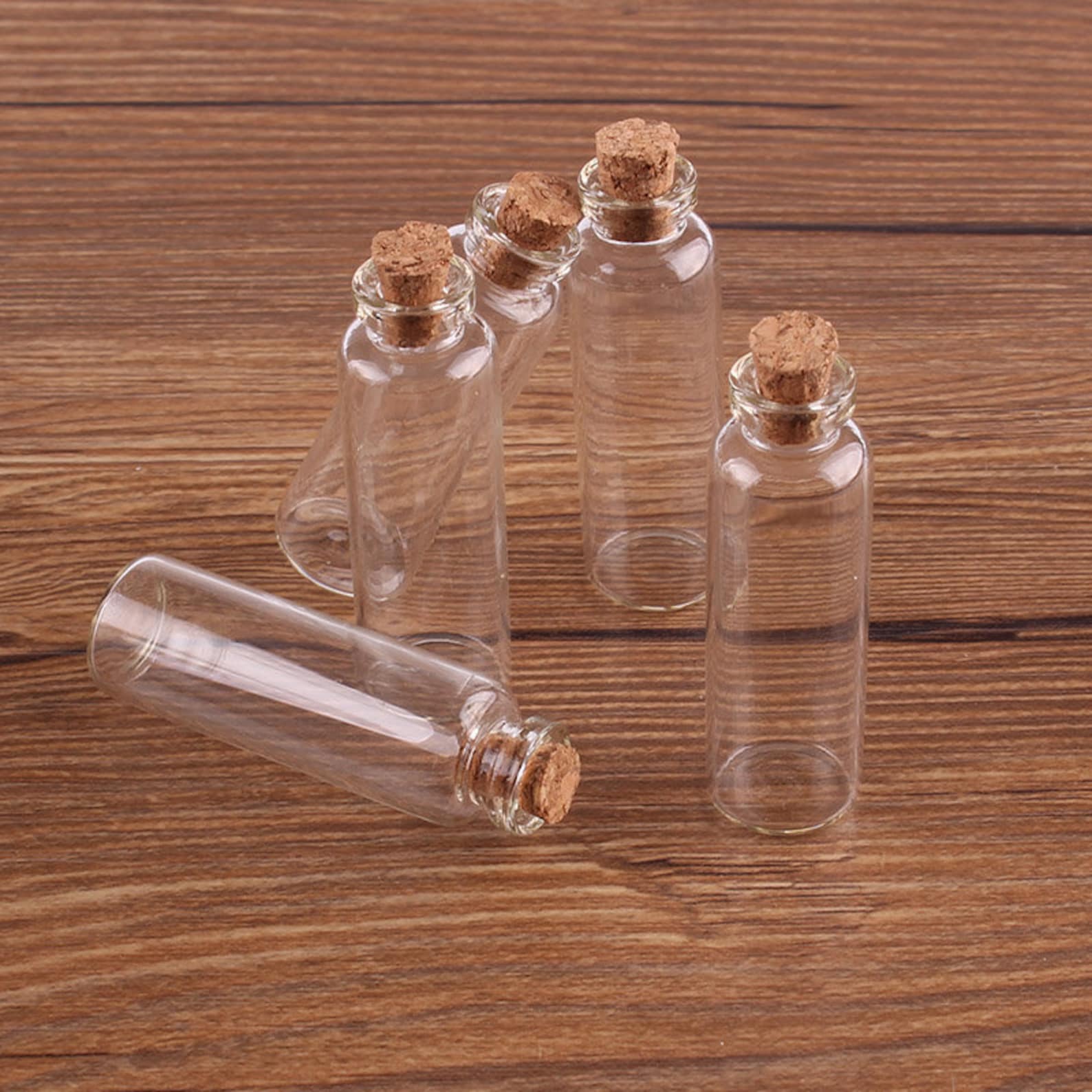 Mini Glasflaschen 5ml 16x50mm kleine Glasflaschen mit klaren Kork ...