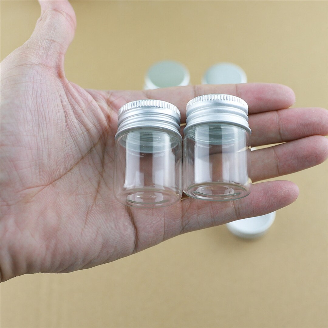 Mini Glass Bottles 30*40mm 15ml Glass Bottles Test Tube Silver Screw ...