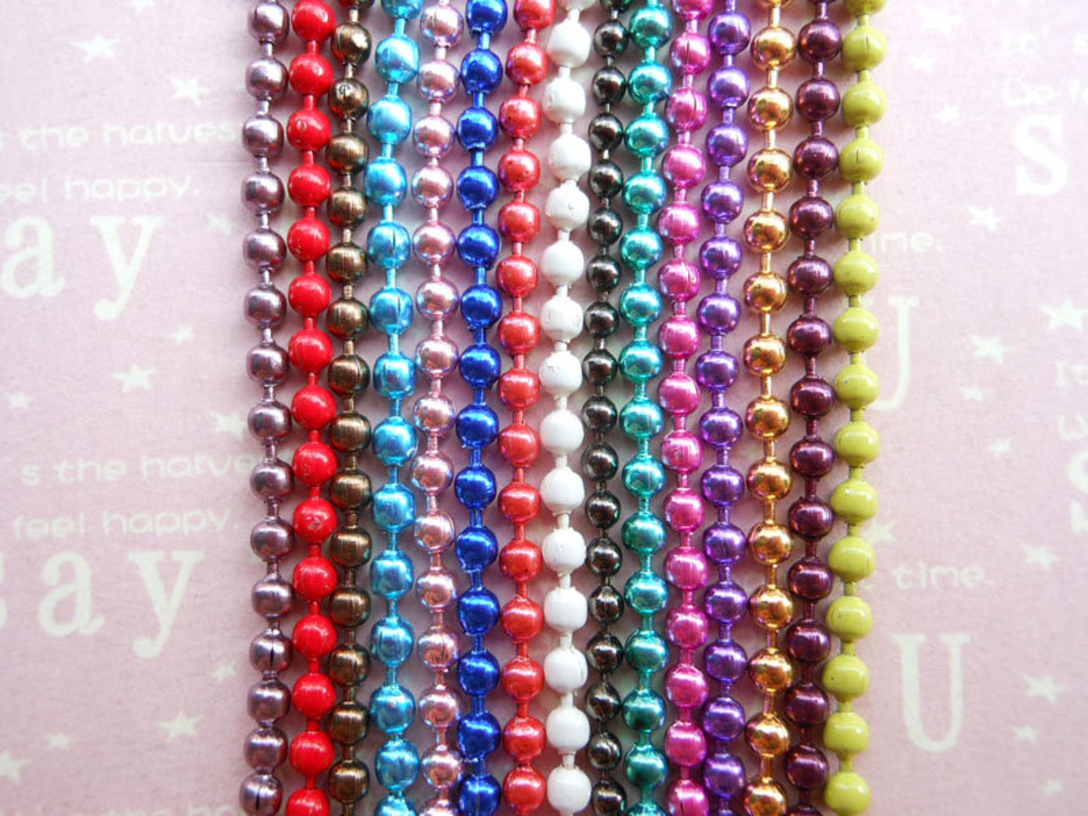 100pcs Assorted Colorsmix Colors Ball Chain Necklaces - Etsy