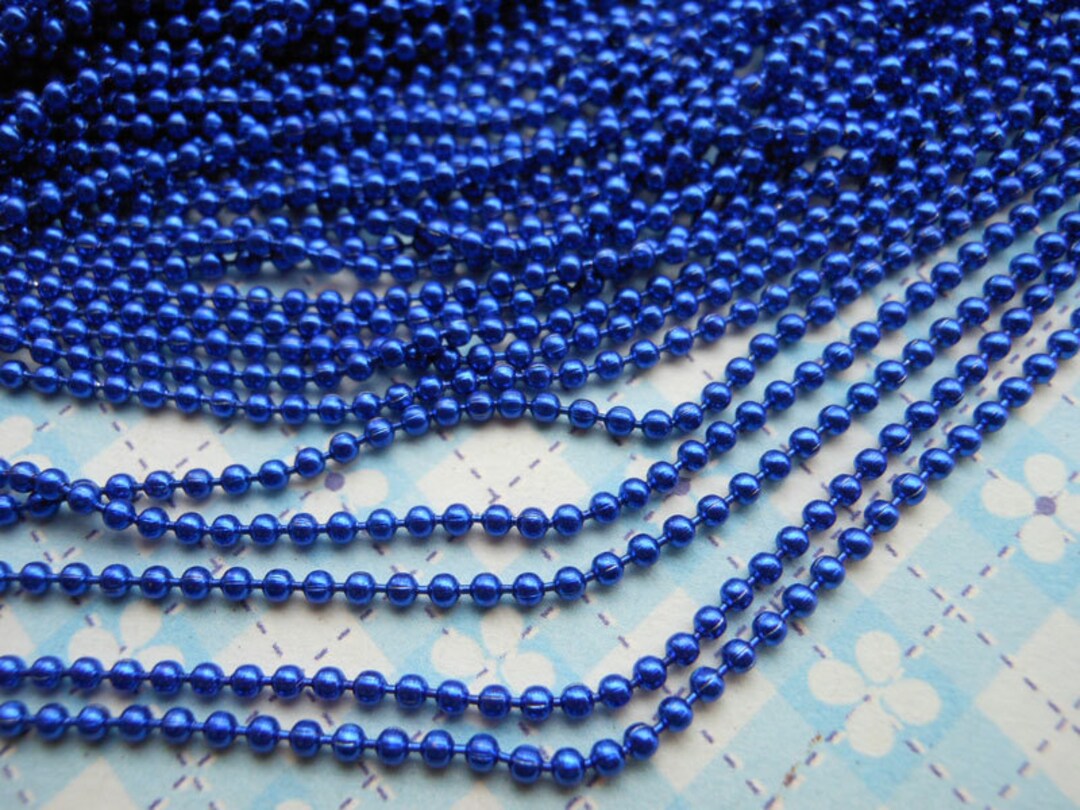 SALE--20 Pcs Royal Blue Ball Chain Necklaces - 27inch, 1.5 Mm Ball ...