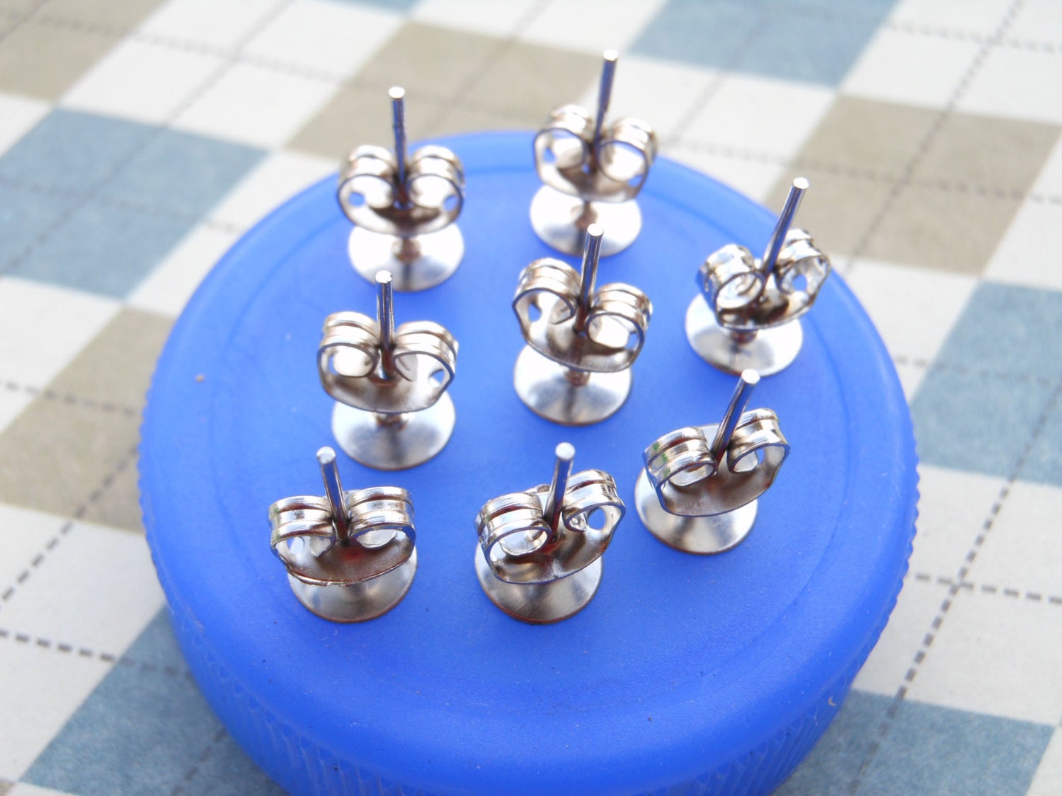 50pcs Surgical Steel Stud Earnuts and 6mm Flat Padswhite K | Etsy