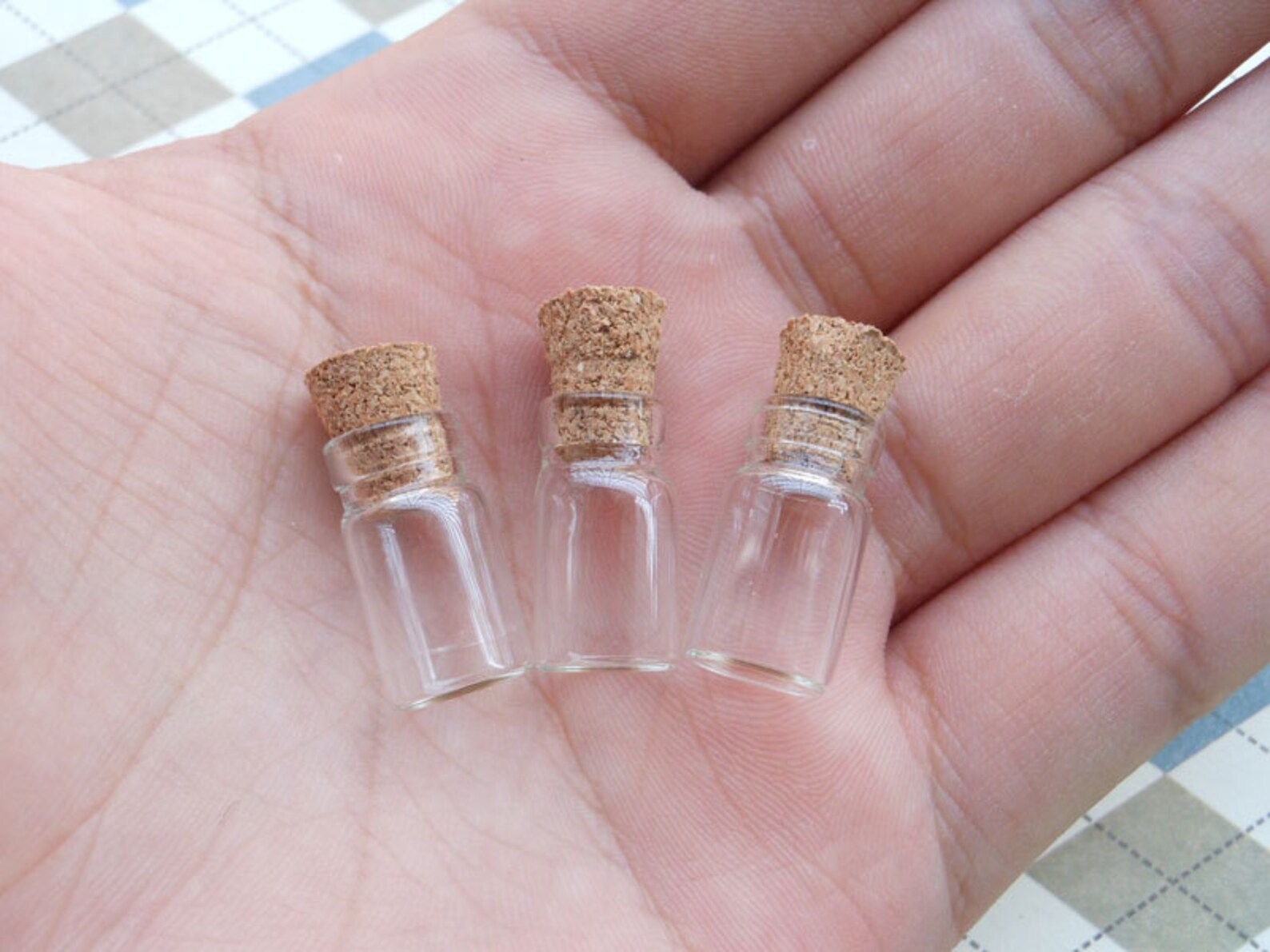20 Mini Glass Bottles With Corks 9x18mm size of Glass Itself - Etsy