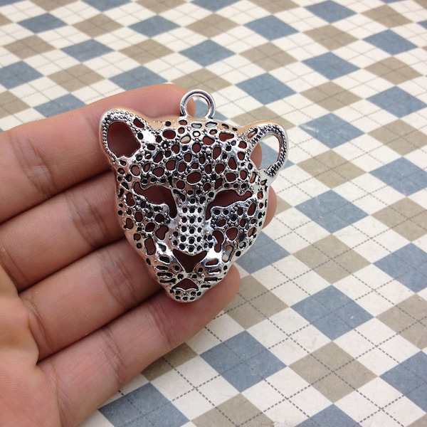 Leopard Head Pendant - Etsy