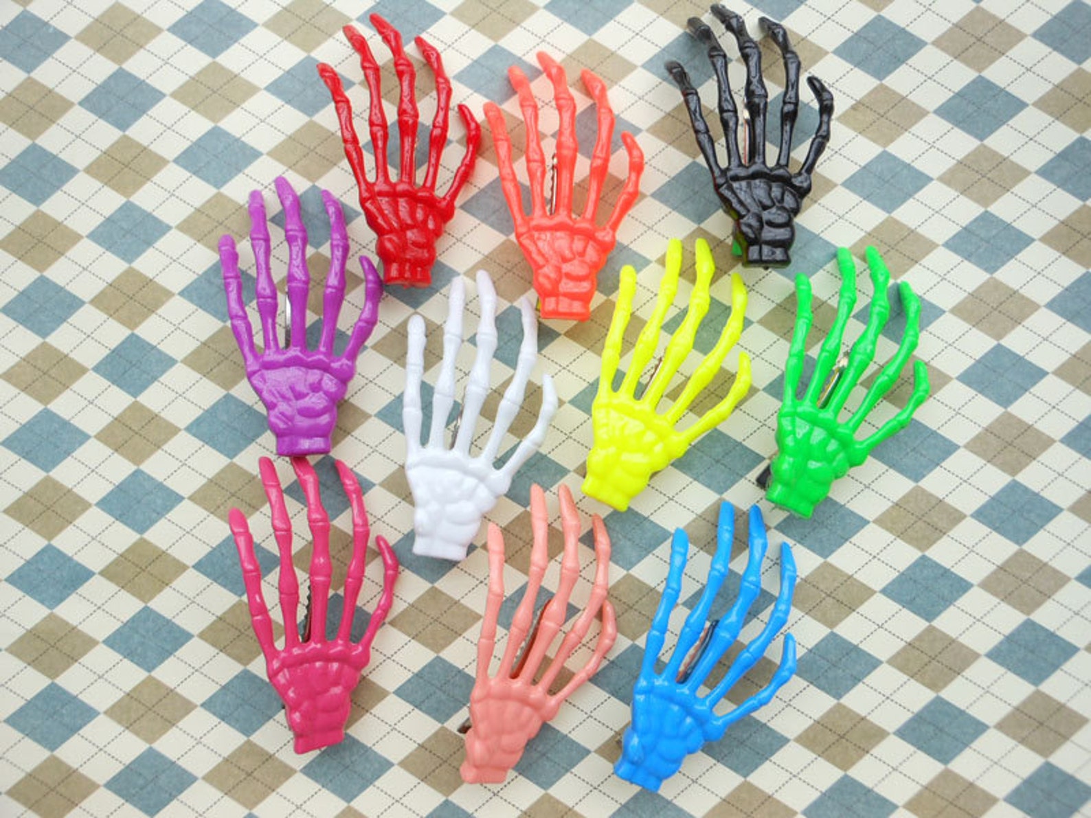 20pcs Skeleton Hand Hair Clips Mixed Colors - Etsy
