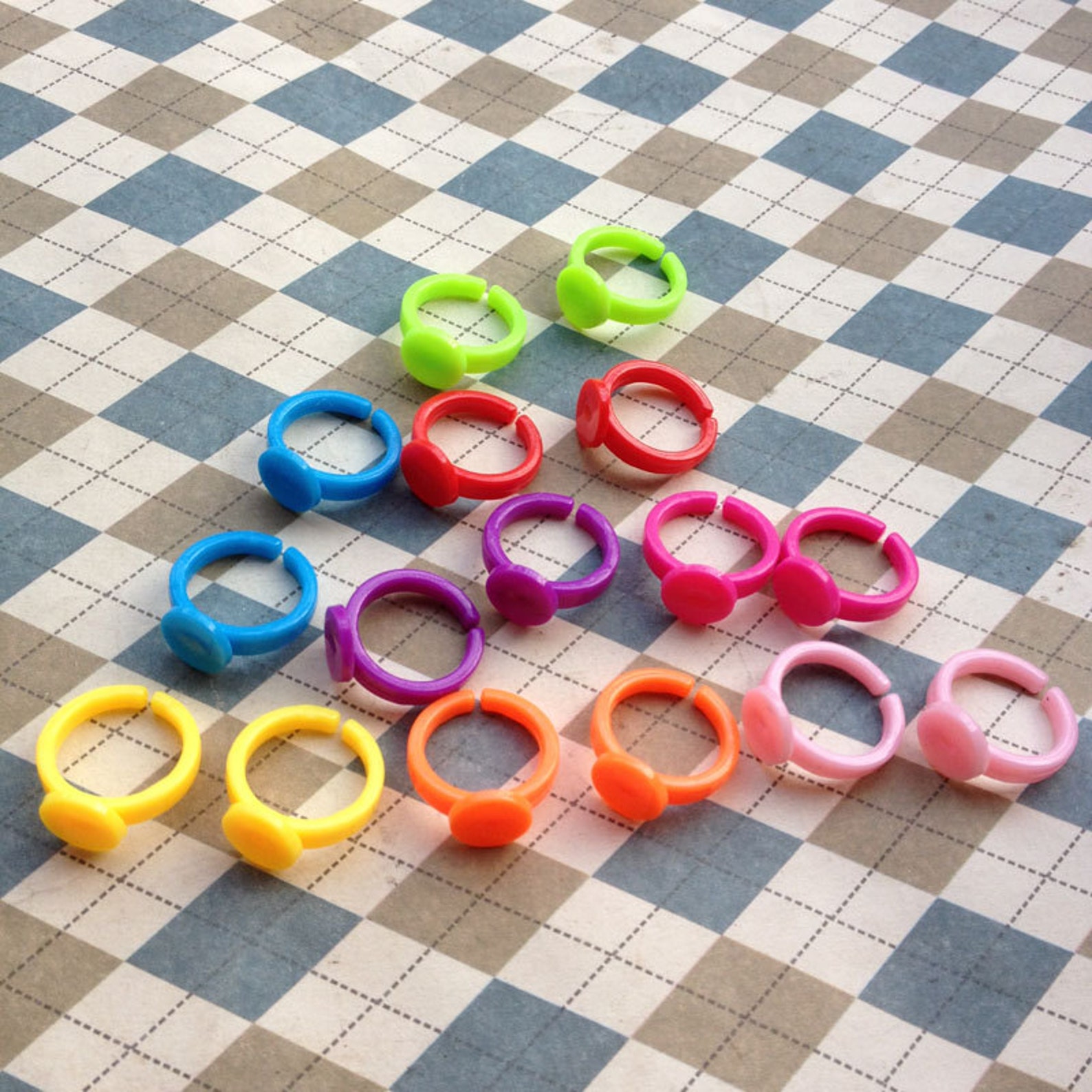 100PCS Mix Color Plastic Children's Ring Blanks 10mm | Etsy