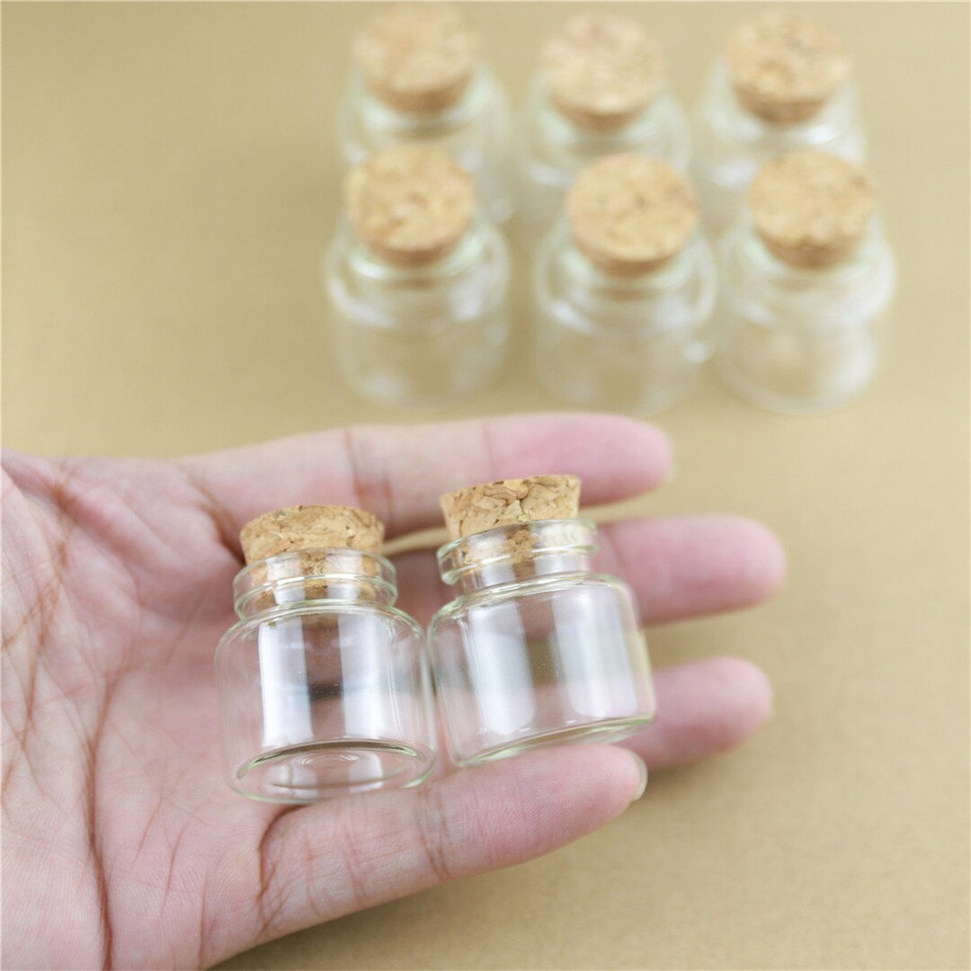 Mini Glass Bottles 10ml 30*30mm Storage Glass Bottles With Cork Stopper ...