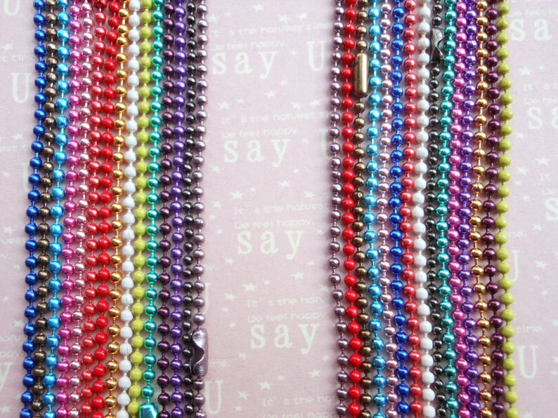 100pcs Assorted Colorsmix Colors Ball Chain Necklaces - Etsy