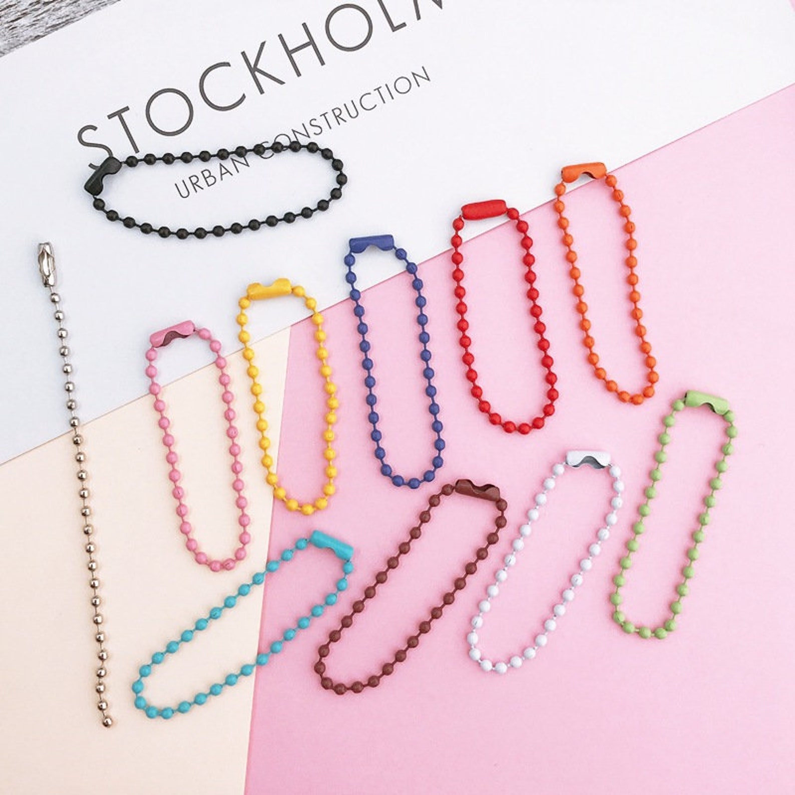 100pcs 2.4 Mm 4inch Long Mix Colors Ball Chain Necklaces - Etsy