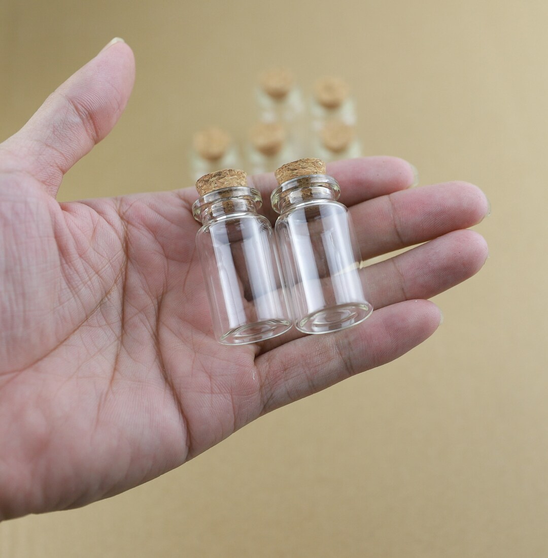 7ml 22*40mm Storage Glass Bottles With Cork Stopper Crafts Jars Mini ...