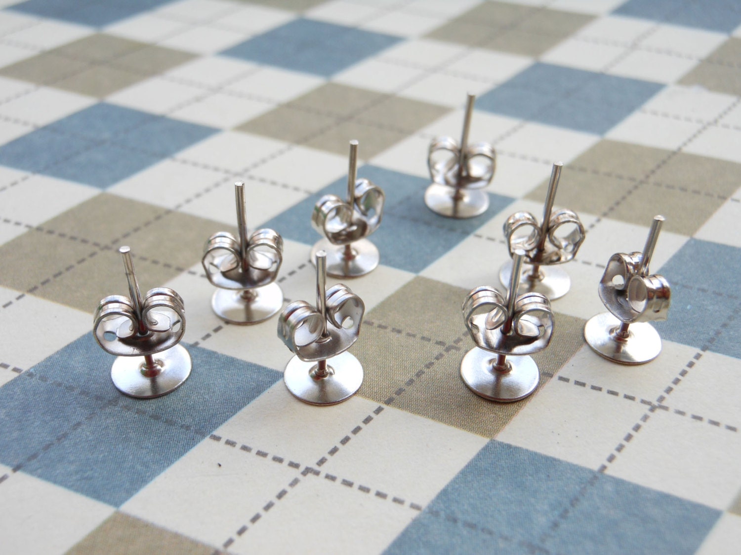 50pcs Surgical Steel Stud Earnuts and 6mm Flat Padswhite K | Etsy