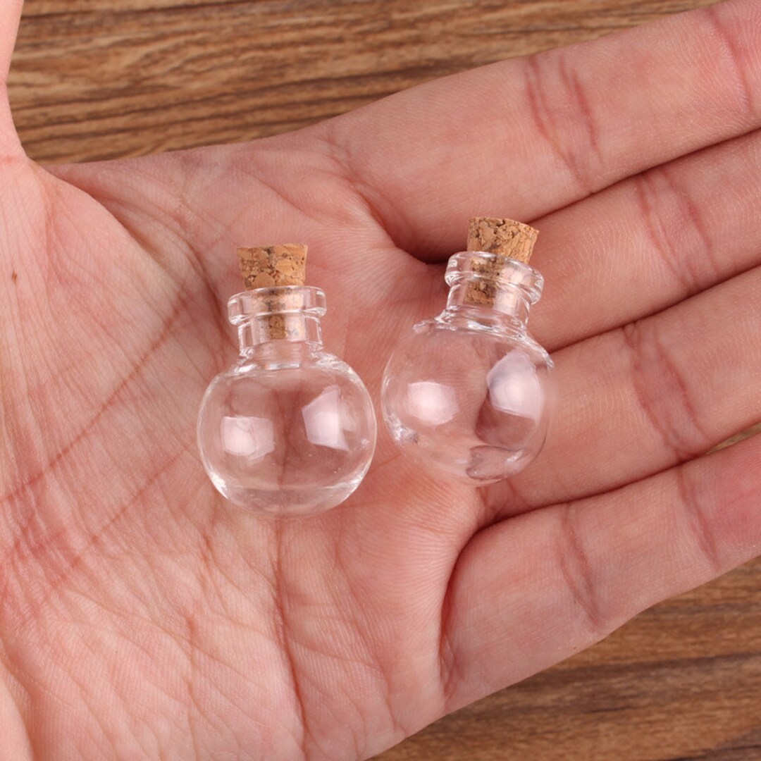 Mini Glass Bottle 1ml Transparent Ball Glass Bottle Jars Vials Wishing ...