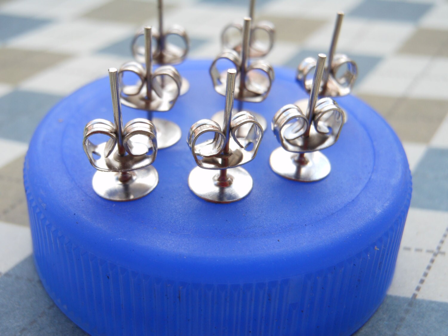 50pcs Surgical Steel Stud Earnuts and 6mm Flat Padswhite K | Etsy