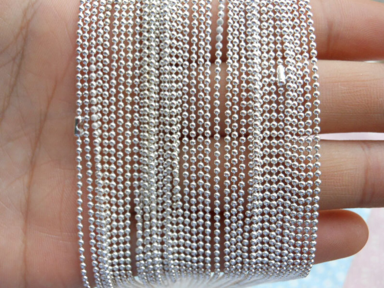 SALE--20 Pcs Silver Plated Ball Chain Necklaces - 27inch, 1.5mm - Etsy