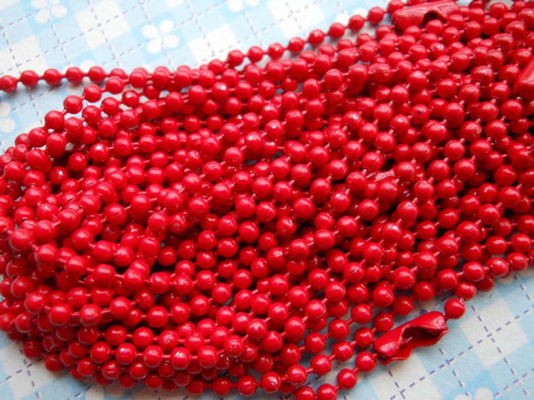 20 Pcs 27inch, 2.4 Mm Red Ball Chain Necklaces - Etsy