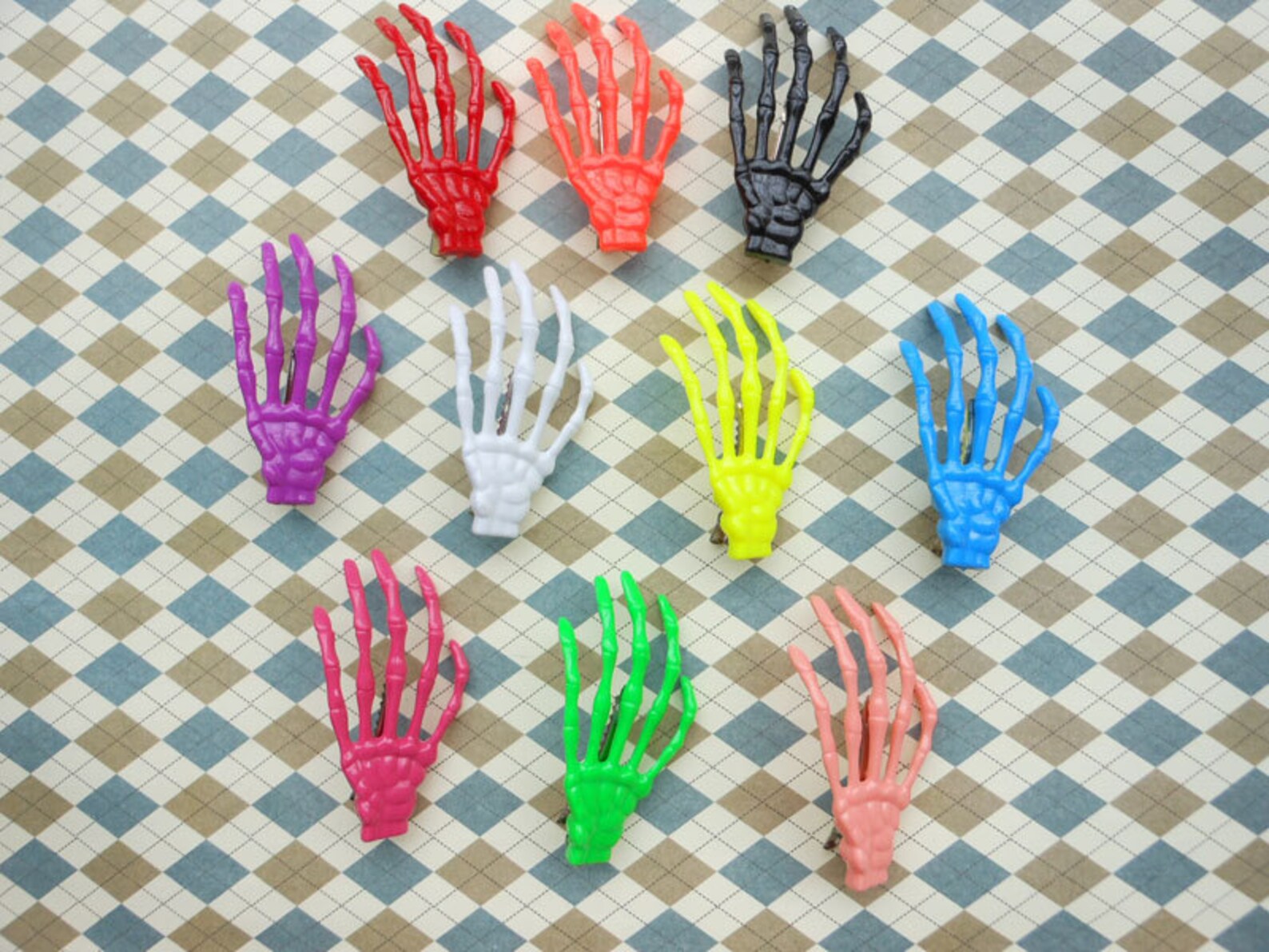 20pcs Skeleton Hand Hair Clips Mixed Colors - Etsy