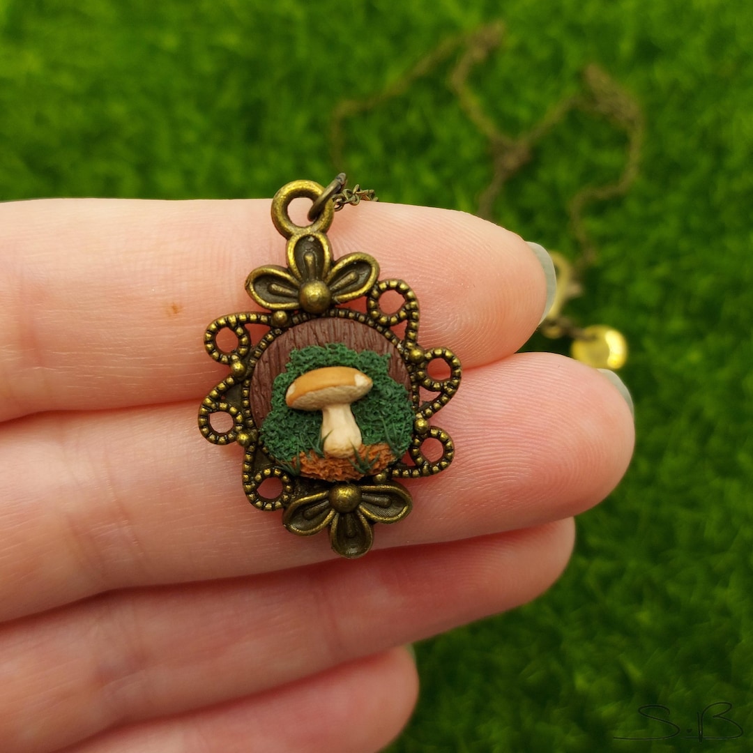 Penny Bun Bolete Mushroom Necklace, Fungi, Nature Jewellery, Polymer ...