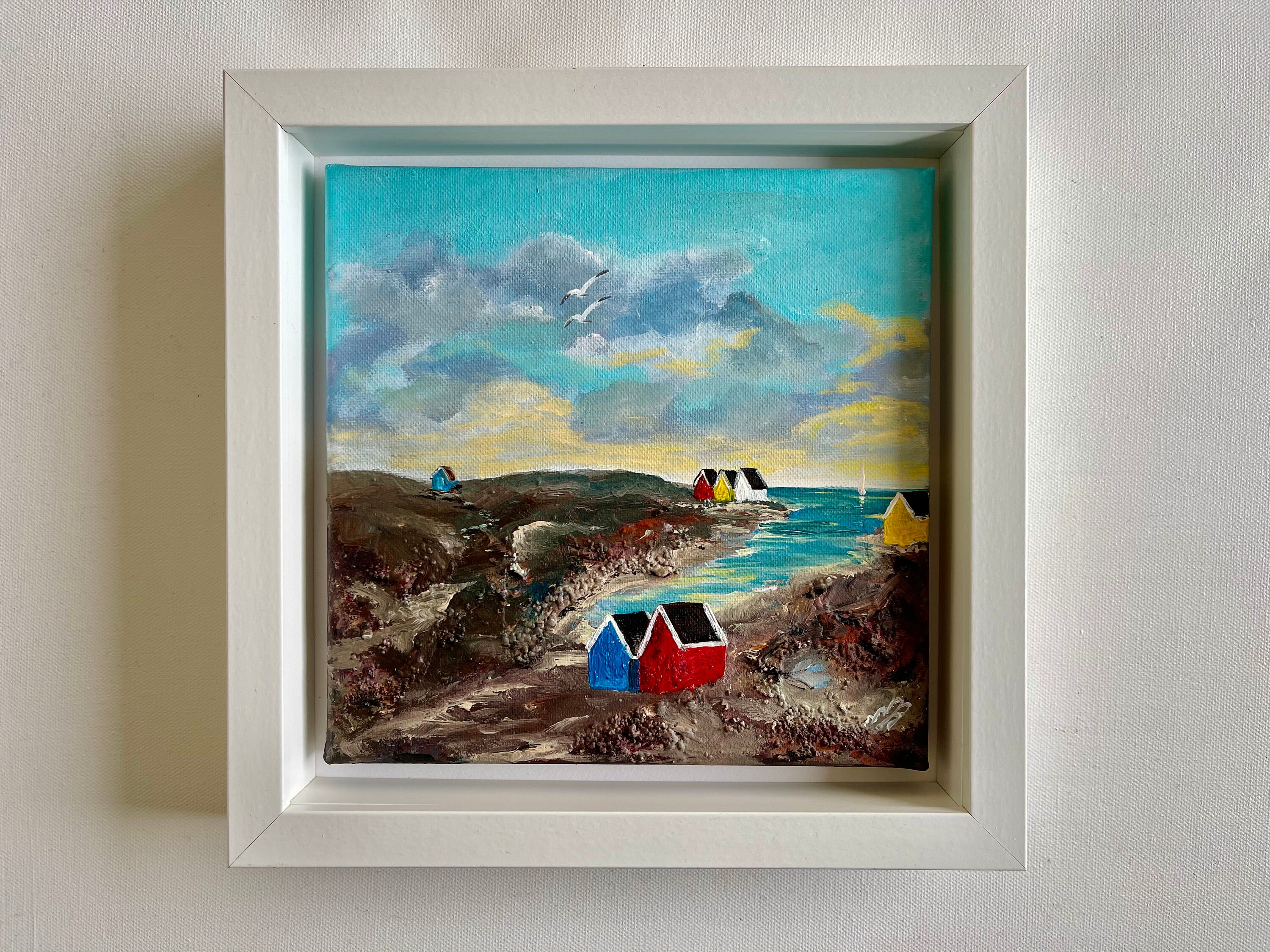 Print of Beach Huts in a Cove/fine Art Print/square Print/wall Art/wall ...
